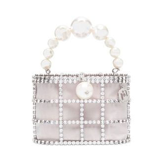 Rosantica Femme, Sacs, Gris, Taille: ONE Size Sac &agrave; Main &agrave; Poign&eacute;e Sup&eacute;rieure Orn&eacute;e de Cristaux