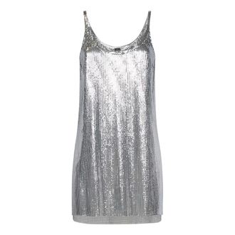 Paco Rabanne Silver Pixel Mesh Topwear - - Tops - Damen - Grau - M