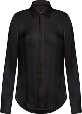 Dondup Femme, Blouses et Chemises, Noir, Taille: 38 FR Chemise en mousseline