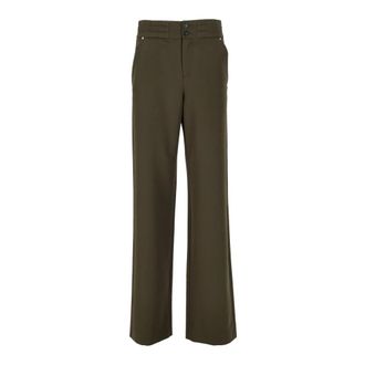 Pinko Pinko - Pantalon Fluide avec Feu Tricolore - Femme - Pantalons - Vert - Taille: 36 FR
