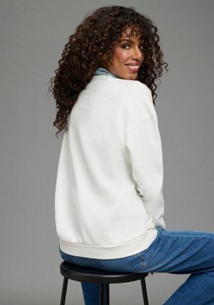 Laura Scott Sweatshirt mi hochwertiger Applikation in modischen Pastell -T&ouml;nen