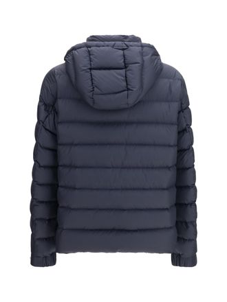 Moncler Mens Arneb Short Hooded Puffer Jacket Blue