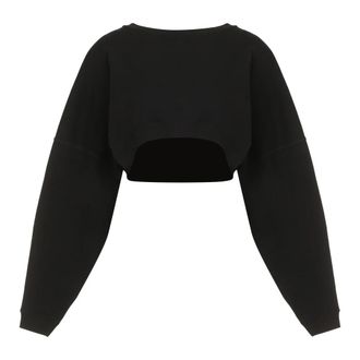 Saint Laurent Baumwoll-Sweatshirt mit Rundhalsausschnitt - - Sweatshirts & Hoodies - Damen - Schwarzk - M