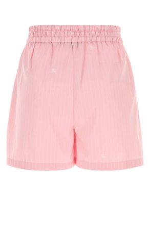 Burberry Womens Embroidered Poplin Shorts Dahliapinkwhitest Exterior: Cotton Pantaloni Trousers