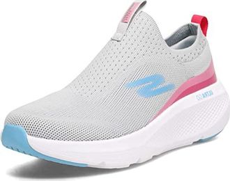 Skechers Femme Go Run Elevate-Hot Streak Baskets, Gris/Rose, 38 EU