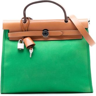 Herm&egrave;s Hobo Bags - Toile Herbag Zip 31 - Gr. unisize - in Gr&uuml;n - f&uuml;r Damen