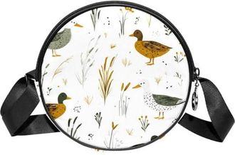 Generic Petit sac &agrave; bandouli&egrave;re circulaire pour femme, petit sac &agrave; bandouli&egrave;re avec fermeture &eacute;clair, bretelles r&eacute;glables, sac &agrave; main rond d&eacute;contract&eacute; pour fe