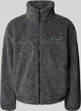 Review Teddyfell Jacke mit Stehkragen und Label-Detail