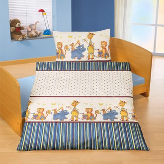 BIERBAUM Babybettw&auml;sche Geburtstag Renforce 40 x 60 100 x 135 cm Rei&szlig;verschluss