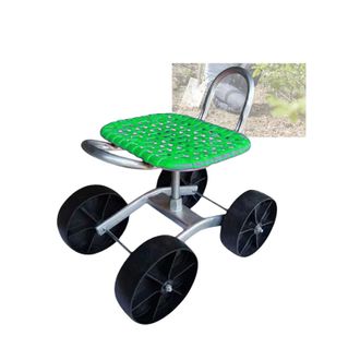 Generic 360&deg; Drehbarer Gartenwagen Mit Sitz, Verstellbarer Hockerwagen 22-36 cm H&ouml;he Und Drehfunktion, for Die Bepflanzung Im Freien(Green)