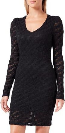 Only Onlrie L/S V-Neck Dress JRS Robe, Noir, S Femme