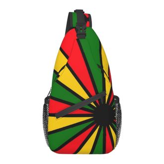 AOOEDM Jamaika-Flaggen-Schultertasche, Umhängetasche, Schulter-Brusttasche, jamaikanischer Reise-Wander-Tagesrucksack für Damen und Herren