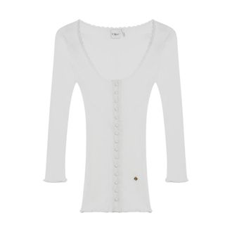 Chlo&eacute; Femme, Tops, Blanc, Taille: 40/42 FR Cardigan ajust&eacute; &agrave; col arrondi