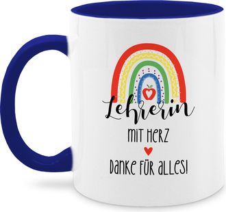 Shirtracer Tasse Tassen 325ml - Lehrerin mit Herz Danke für alles | Danke Lehrerin Geschenke | Dankeschön Geschenke Lehrerin | Danke Lehrerin | Geschenk für Lehr