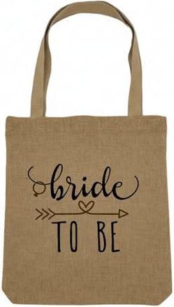 Fabulous Sac Shopping Tote Bag Aspect Lin - Bride To be Future Mari&eacute;e Mariage Fianc&eacute;e - Sac de Courses Toile Epaisse 360g Beige Naturel Cabas Port&eacute; Epaule Soli