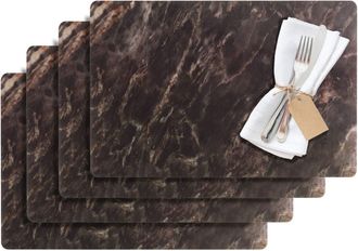 Westmark Tischsets/Platzsets, 4 Stück, 43,5 x 30 cm, PET, Schwarz, Saleen Edition: Marmor