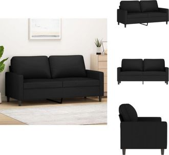 vidaXL 2-Sitzer-Sofa Schwarz 140 cm Samt - Samtsofa - Schwarzes Sofa - 2-Sitzer Sofa - Wohnzimmersofa - Modernes Sofa
