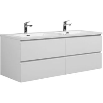 Badplaats Badezimmer Badm&ouml;bel-Set Angela 140cm - Hochglanz Wei&szlig; - Untersch