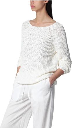 Dunst Femme, Pulls, Blanc, Taille: 40 FR Maille Crochet Col Rond
