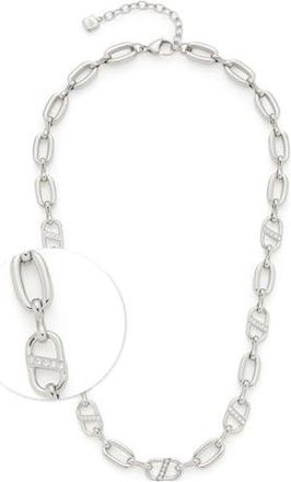 Leonardo Leonardo Jewels Collier Narea pour femme en acier inoxydable avec zircons de couleur argentée avec fermoir mousqueton, longueur : 45 cm, 024276, 45 cm