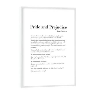 artboxONE Poster mit weißem Rahmen 18x13 cm Typografie Stolz und Vorurteil - Austen - Bild stolz und vorurteil