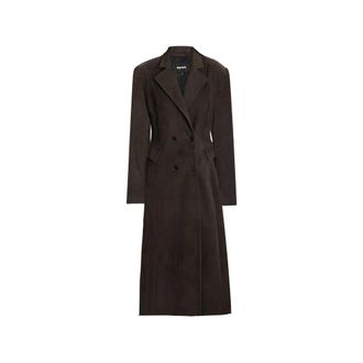 Rotate Wildleder-Langmantel - - Coats - Damen - Braun - S
