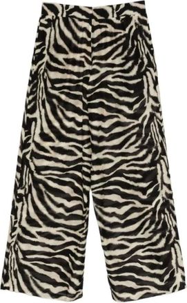 Ermanno Scervino Femme, Pantalons, Noir, Taille: 36 FR Pantalon Palazzo Imprim&eacute; Z&egrave;bre