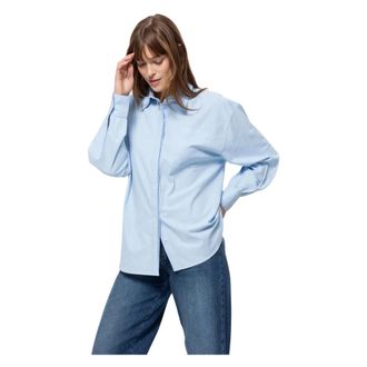 Âmè Femme, Blouses et Chemises, Bleu, Taille: 42 FR Madeline Oxford Shirt