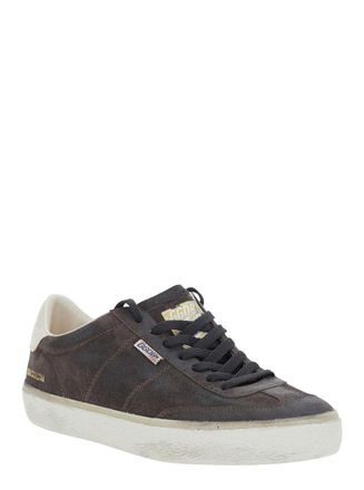 Golden Goose Mens Low Sneakers Soul-Star Grey Leather Cow Trainers