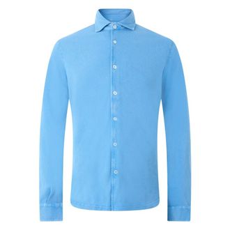 Fedeli Langarm Baumwollhemd - - Shirts - Herren - Blau - S