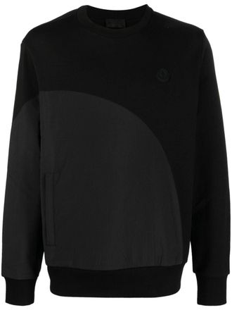 Moncler sweat en polaire &agrave; logo textur&eacute; - Noir