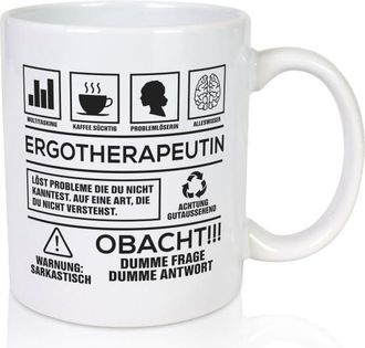 Generic Achtung Probleme Ergotherapeutin | Ergotherapie - Tasse Weiss - Kaffeetasse/Geschenk/Familie