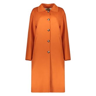 Herno Klassischer Wollmantel mit zwei Taschen - - Coats - Damen - Orange - M
