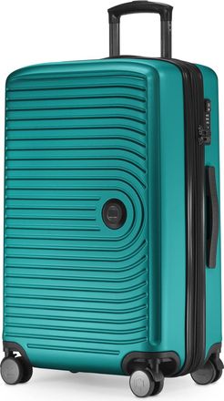 HAUPTSTADTKOFFER Mitte - Mittelgroßer Hartschalenkoffer, Check-In Gepäck mit 8 cm Volumenerweiterung, TSA, 4 gummierte Doppelrollen, 68 cm, 88 L, Türkis