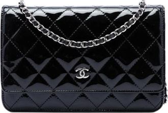 Chanel Portefeuille sur cha&icirc;ne Pre-owned - Femme - Pre-owned - Noir - Taille: ONE Size