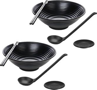 Generic Asiatische Sch&uuml;sseln - Matte Keramik Nudelschalen Modern Schwarz 1200 Ml, Stilvolle Servierschalen Catering-Design, Tiefe Breite Suppenschalen Zu Verw
