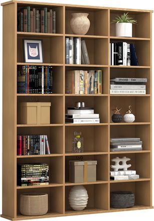 VCM Holz CD DVD Standregal B&uuml;cherregal Medienregal Raumteiler Deko Regal Megosa M