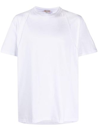 Alexander McQueen t-shirt &agrave; empi&egrave;cements asym&eacute;triques - Blanc