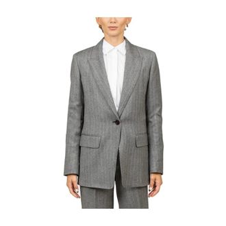 Max Mara Femme, Vestes, Gris, Taille: 46 FR Veste Spigata en Laine Grise et Noire