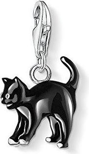 Thomas Sabo Femmes-Pendentif charm Chat Charm Club Argent Sterling 925 noir 0701-007-11