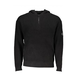 Calvin Klein Homme, Sweatshirts et sweats &agrave; capuche, Noir, Taille: S Pull &agrave; capuche en coton &agrave; manches longues