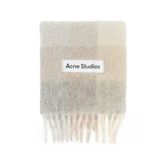 Acne Studios Echarpe &agrave; carreaux en laine m&eacute;lang&eacute;e