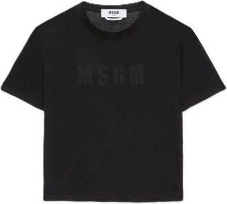 Msgm Msgm, Femme, Tops, Noir, Taille: 34 FR T-shirt en coton
