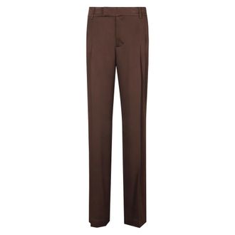 Federica Tosi Femme, Pantalons, Brun, Taille: 40 FR Pantalon en satin
