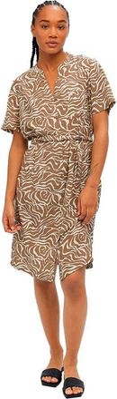 Object Damen Objseline S/S Shirt Dress Noos Kleid, Fossil, 34 EU