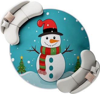 Generic 180 cm Tapis Rond en Laine synth&eacute;tique - Motif No&euml;l Dessin Anim&eacute; Bonhomme De Neige antid&eacute;rapant Lavable Tapis pour Chambre denfant Salle &agrave; Manger Sall