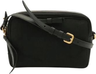 Prada Sac bandouli&egrave;re en toile jacquard logo et cuir Pre-owned - Femme - Pre-owned - Noir - Taille: ONE Size