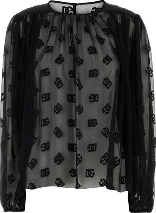 Dolce & Gabbana Femme, Blouses et Chemises, Noir, Taille: 36 FR Blouse en organza