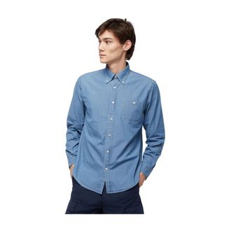 Brooks Brothers Homme, Chemises, Bleu, Taille: S Chemise Sport en Chambray de Coton &agrave; Col Boutonn&eacute;