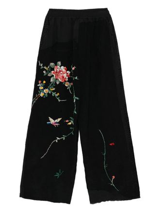By Walid pantalon à fleurs - Noir